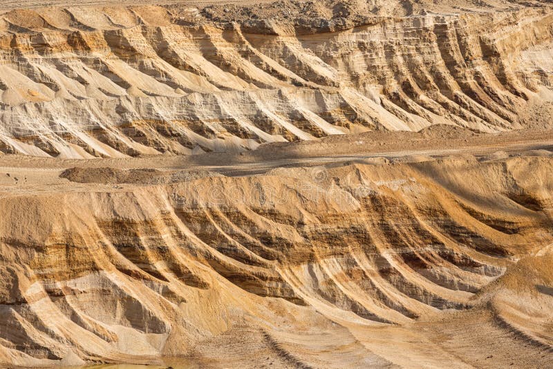 Background of Digged Soil in Brown Coal Open Pit Mine Stock Photo ...