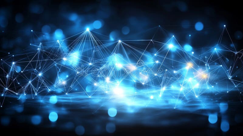 The Background is a Digital Blue Design Illustrating Abstract Ideas of ...