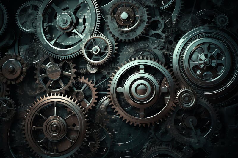 Background of Digital Gears. Generative AI Stock Illustration ...