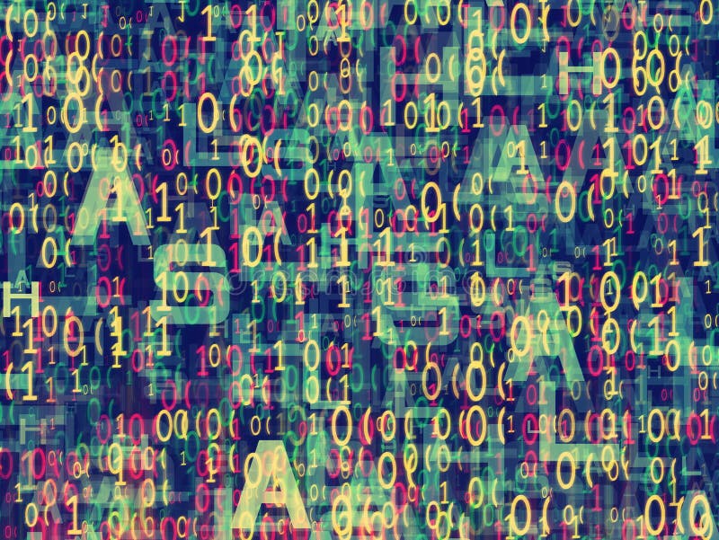 Background of a Digital and Text Code Cipher Stock Illustration ...