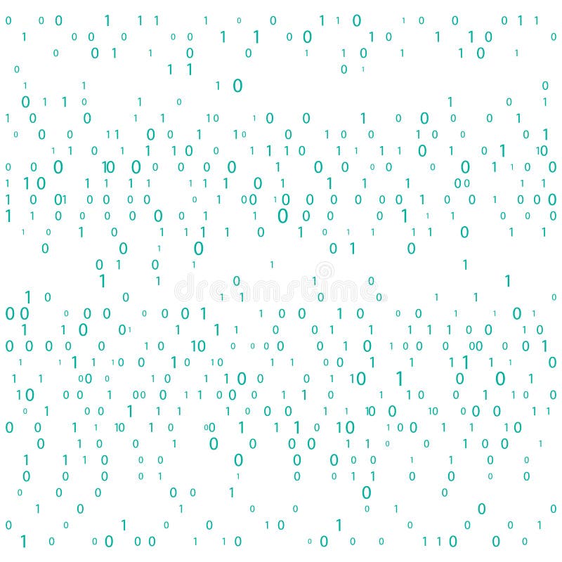 Background With Digits On Screen Binary Code Zero One Matrix White