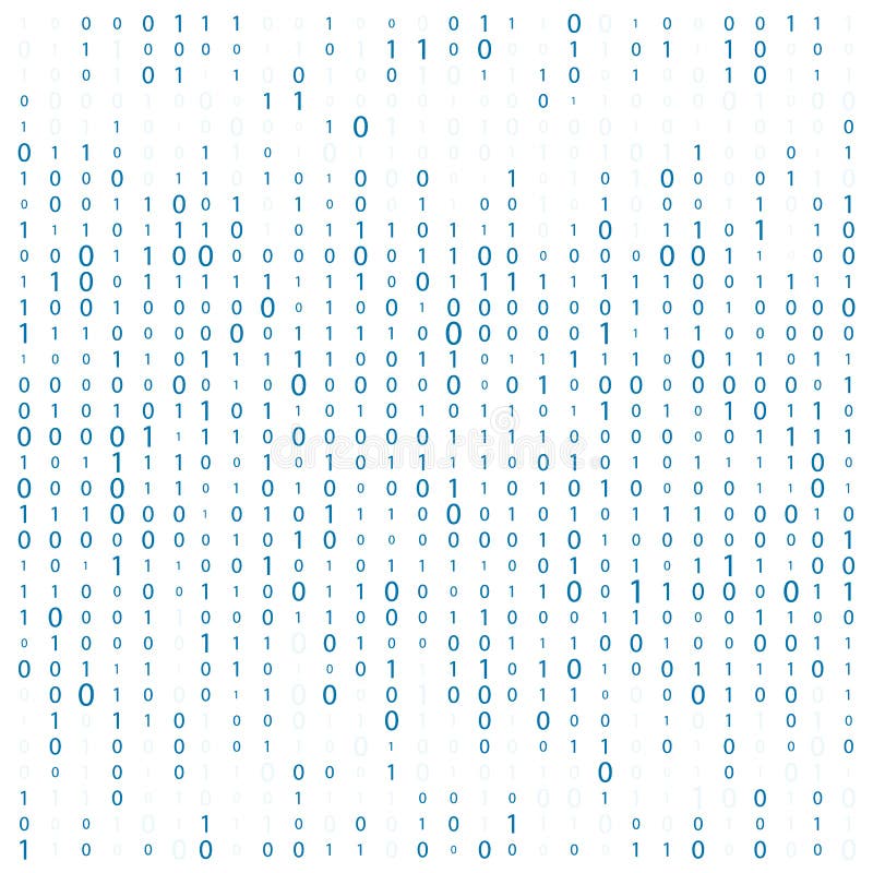 Background With Digits On Screen Binary Code Zero One Matrix White Background Banner Pattern