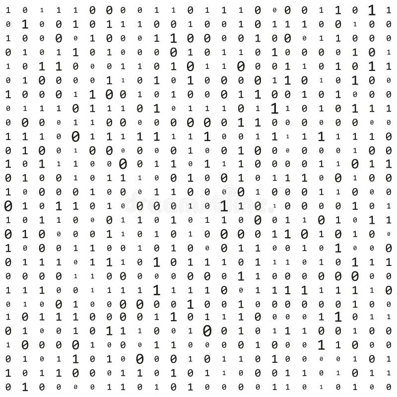 Background With Digits On Screen Binary Code Zero One Matrix White Background Banner Pattern