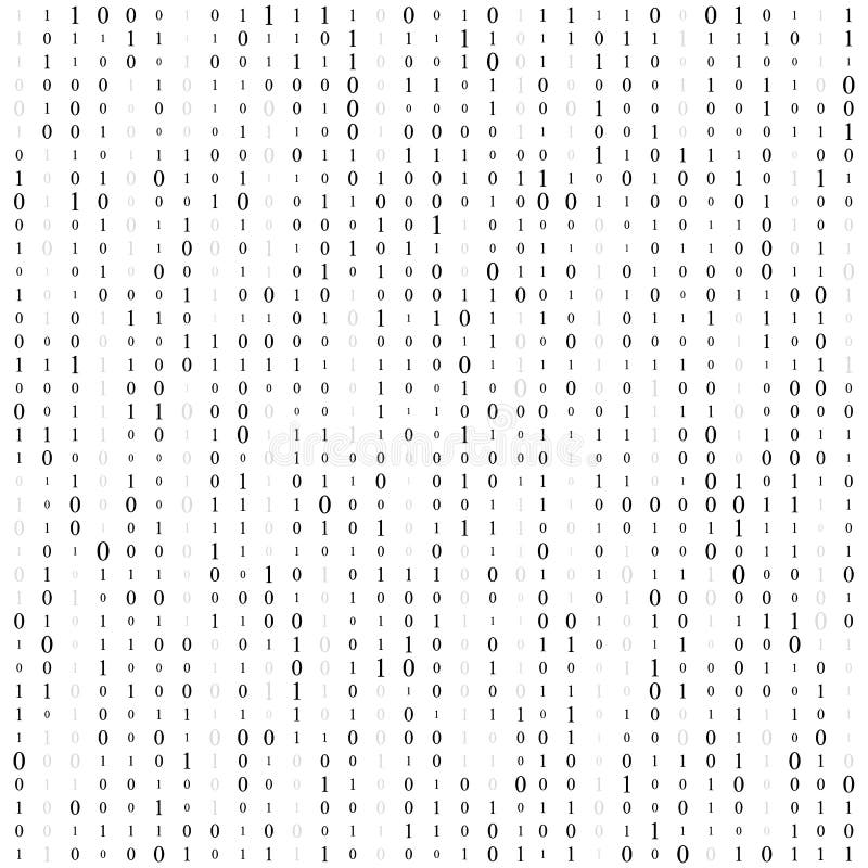 Background With Digits On Screen Binary Code Zero One Matrix White Background Banner Pattern