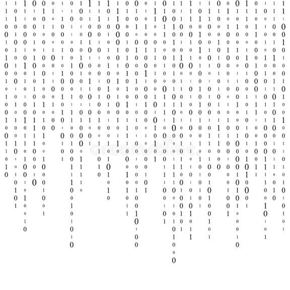 Background with Digits on Screen. Binary Code Zero One Matrix White Background. Banner, Pattern ...