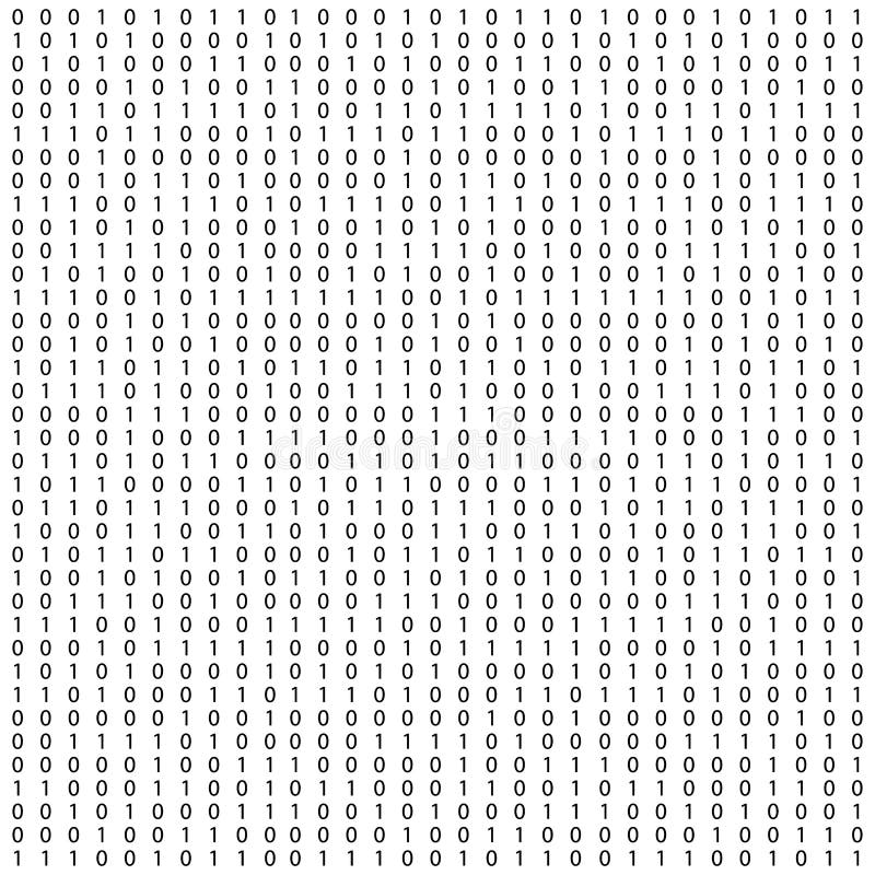 Background With Digits On Screen Binary Code Zero One Matrix White