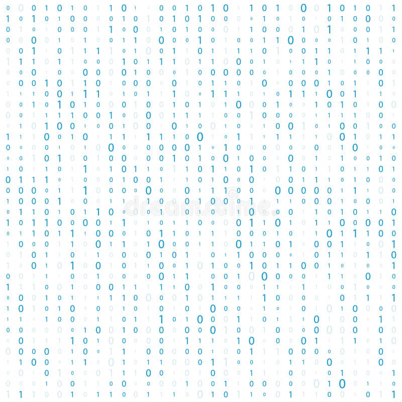 Background With Digits On Screen Binary Code Zero One Matrix White Background Banner Pattern