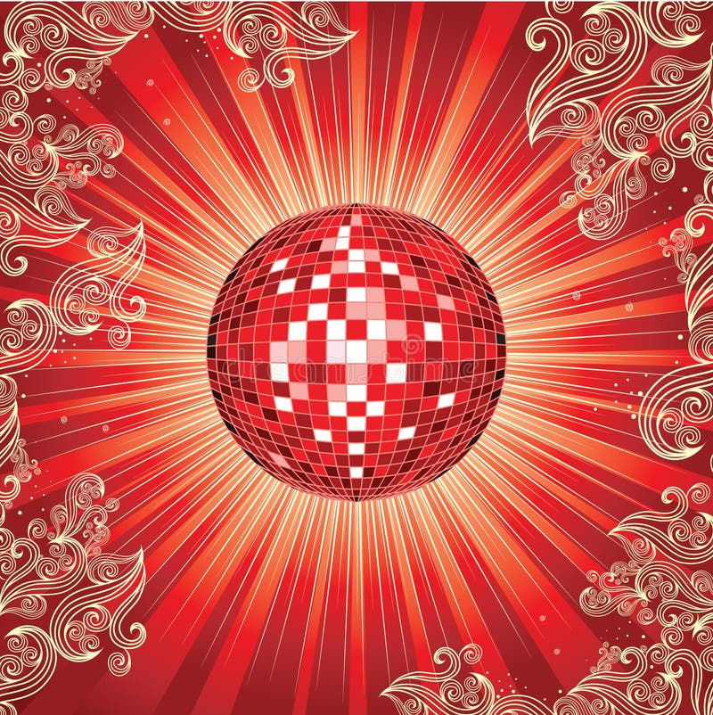Background with disco-ball stock vector. Illustration of ornate - 10035267