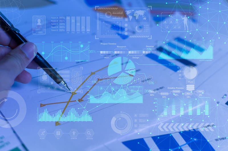 Background of Documents with Analytics Data Lying on Table Stock Image ...