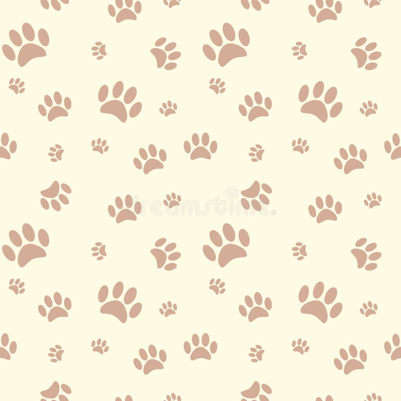 Background with Dog Paw Print and Bone Stock Vector - Illustration of ...