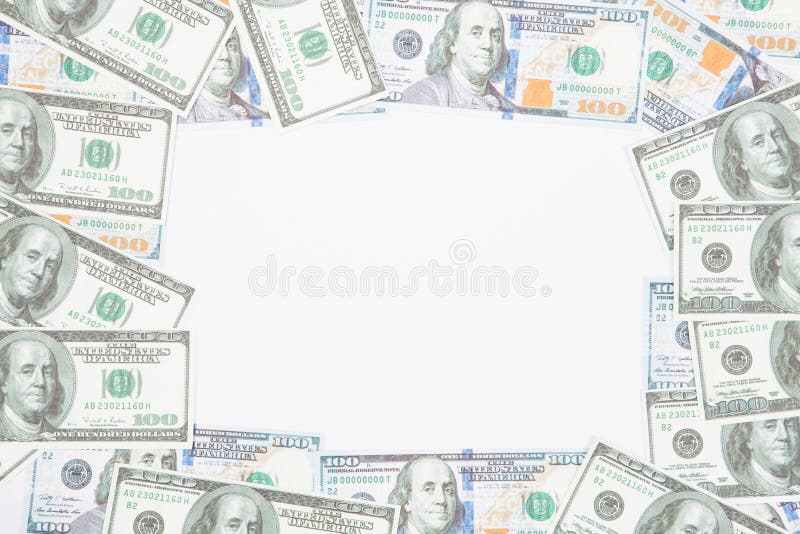 Background Dollar Banknote from Top View with Space. Stock Photo ...