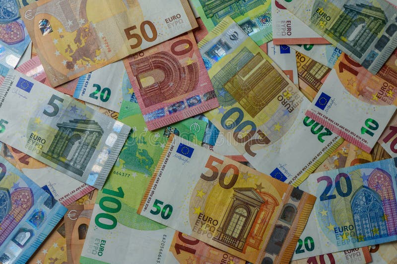 Stack of Different Value Euro Banknotes Stock Image - Image of banknote ...