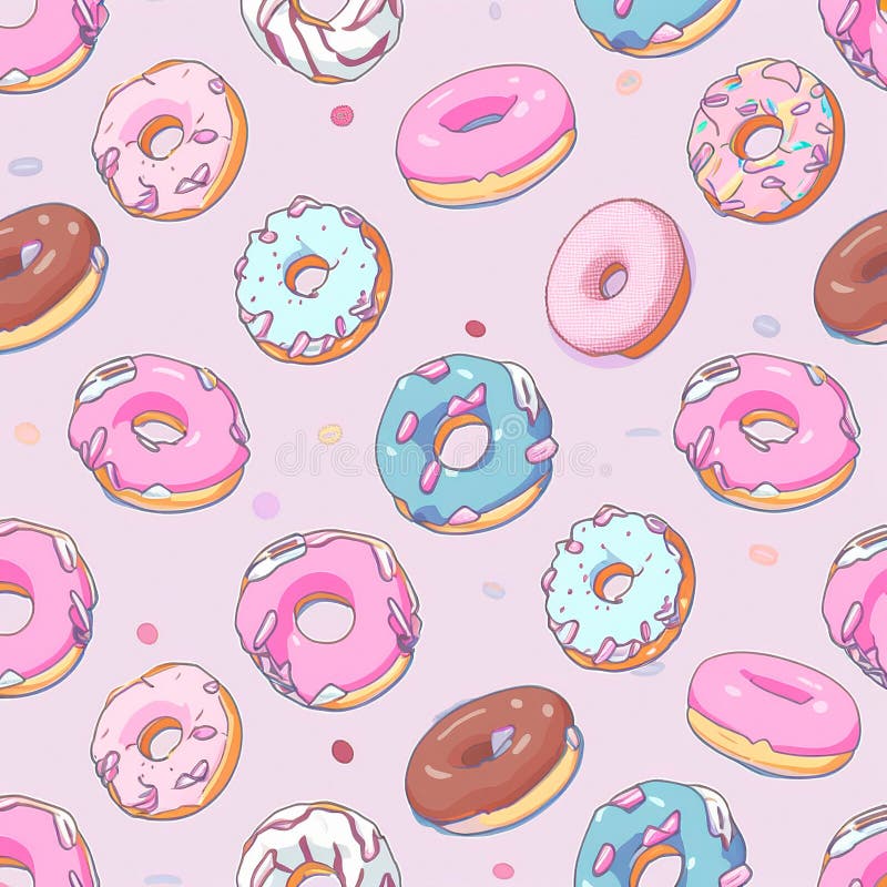 Background with donuts stock illustration. Illustration of decoration ...