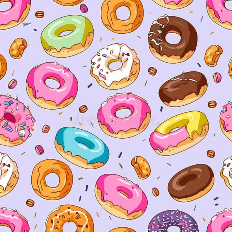 Background with donuts stock illustration. Illustration of collection ...