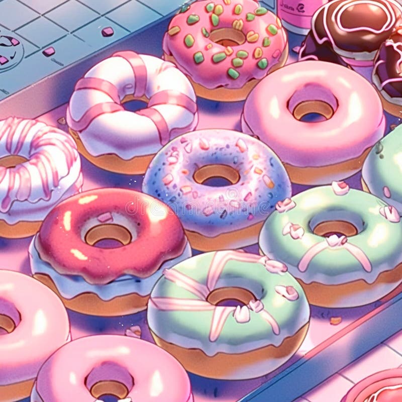 Background with donuts stock illustration. Illustration of bakery ...