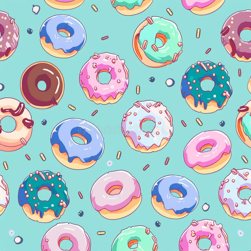 Background with donuts stock illustration. Illustration of closeup ...