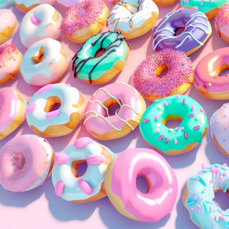 Background with donuts stock illustration. Illustration of closeup ...