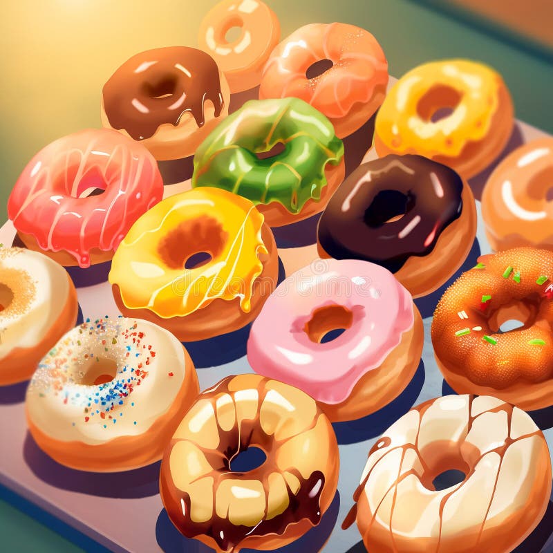 Background with donuts stock illustration. Illustration of cafe - 267003493
