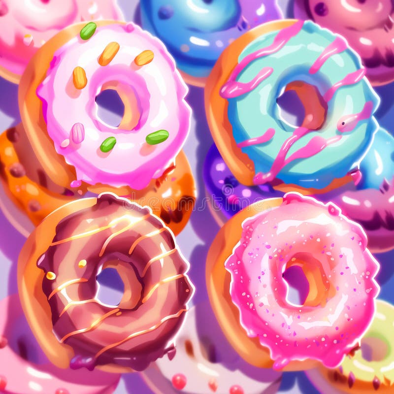 Background with donuts stock illustration. Illustration of bakery ...