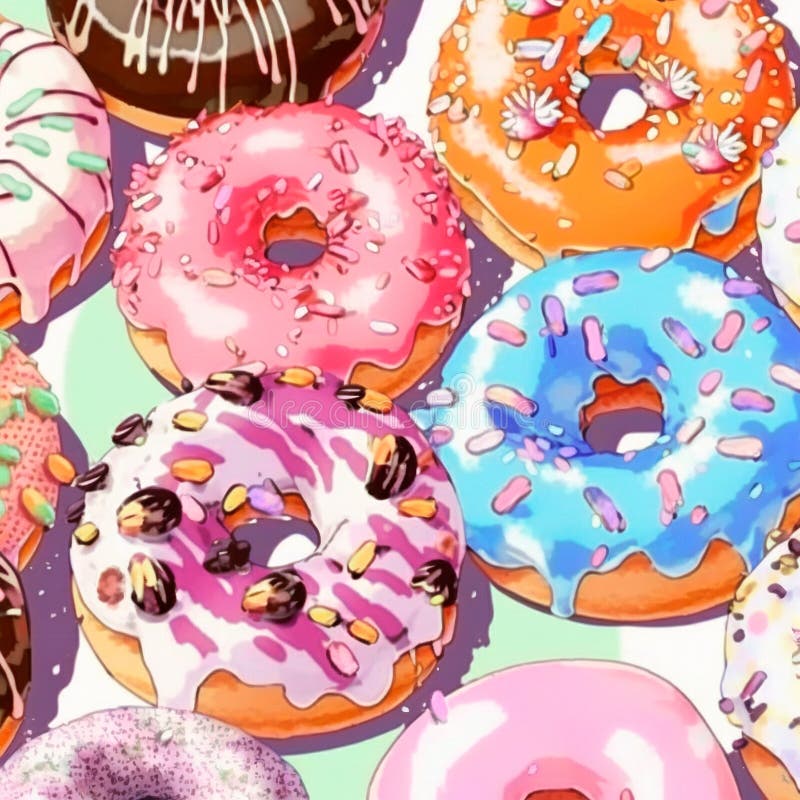 Background with donuts stock illustration. Illustration of decorations ...
