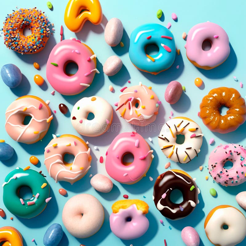 Background with donuts stock illustration. Illustration of eating ...
