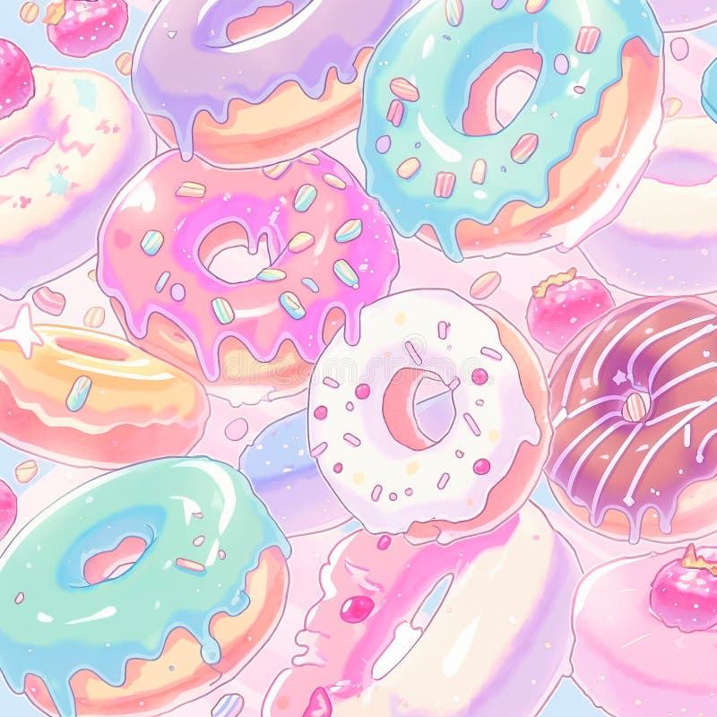 Background with donuts stock illustration. Illustration of donut ...