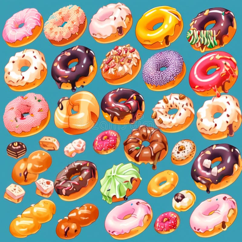 Background with donuts stock illustration. Illustration of ...