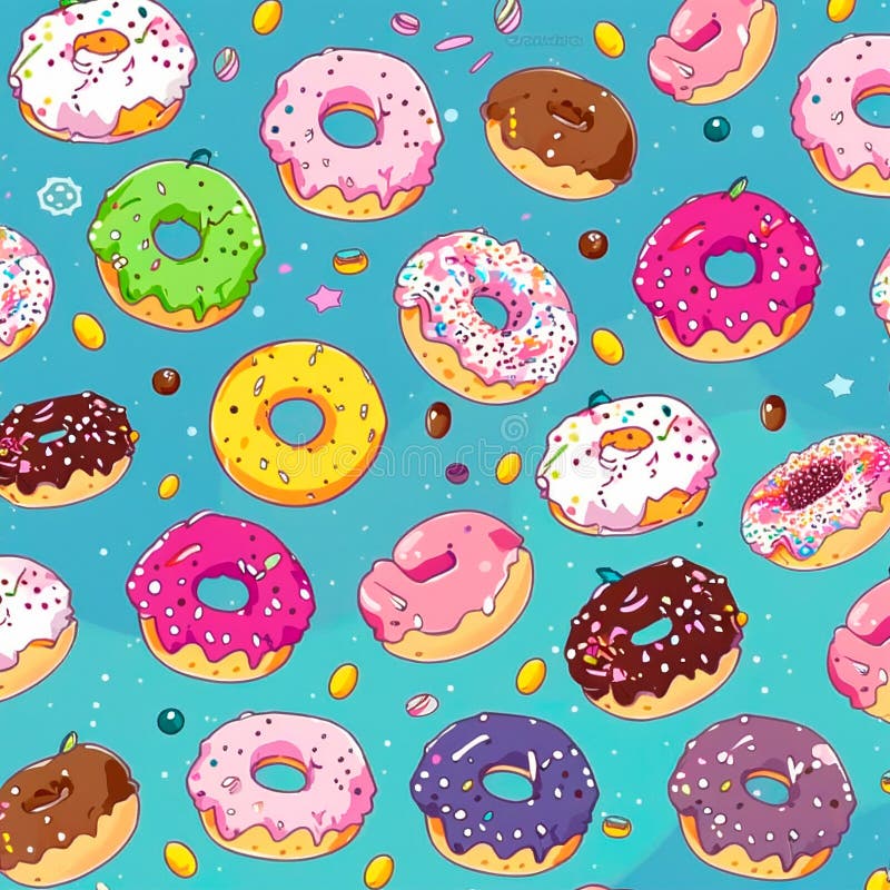 Background with donuts stock illustration. Illustration of background ...