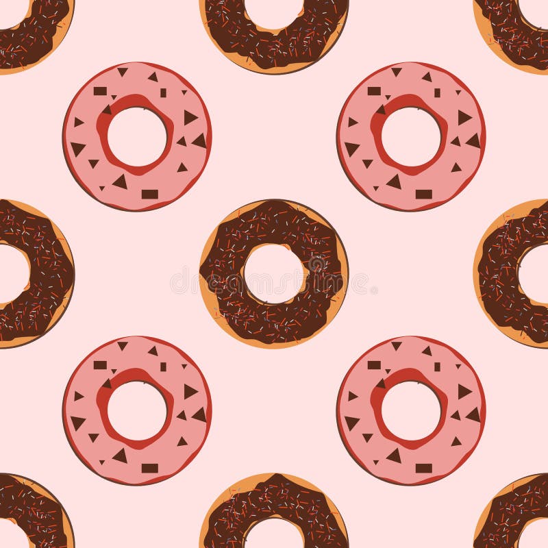 Background with Donuts. Seamless Vector Pattern. Stock Vector ...