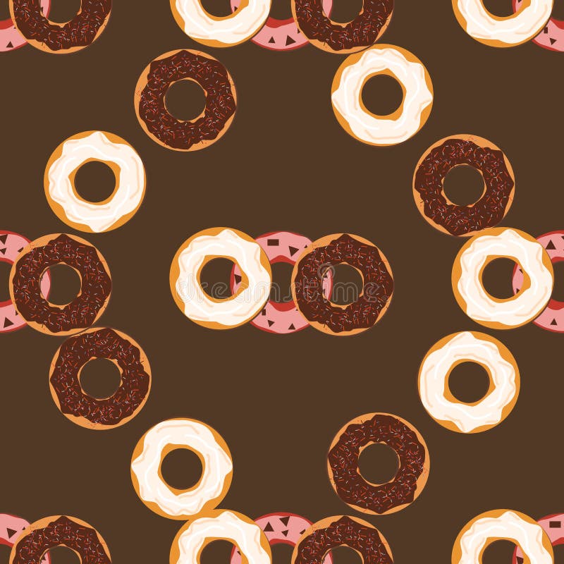 Background with Donuts. Seamless Vector Pattern. Stock Vector - Illustration of candy, fabric ...