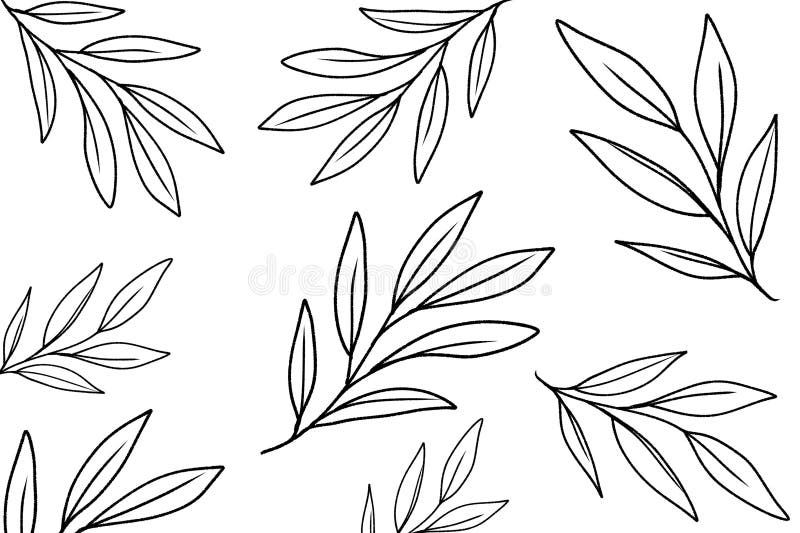Leaf Pattern Drawing Background Stock Illustration - Illustration of ...