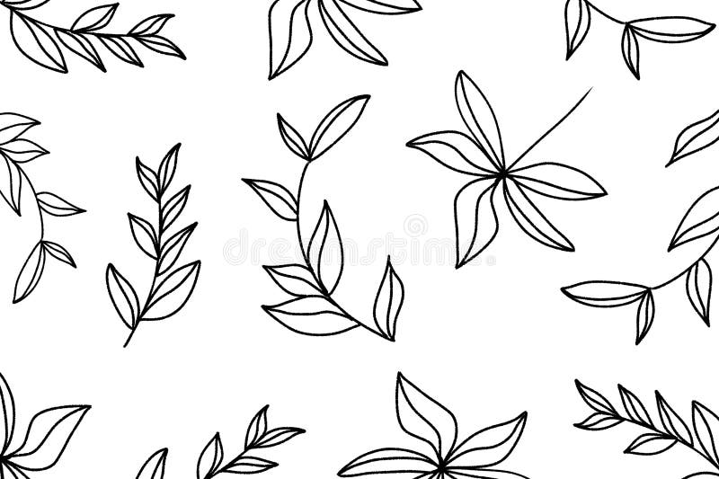 Leaf Pattern Drawing Background Stock Illustration - Illustration of ...