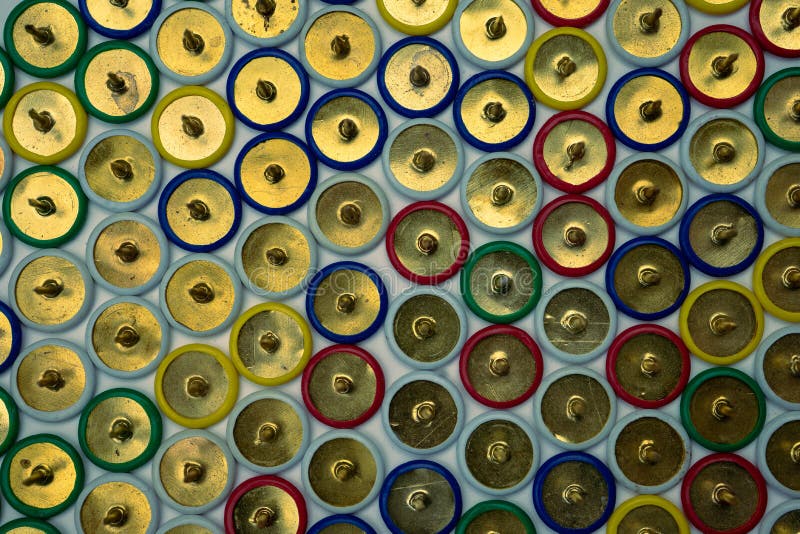 Background with Drawing Pins, Multi Color Stock Photo - Image of orange ...