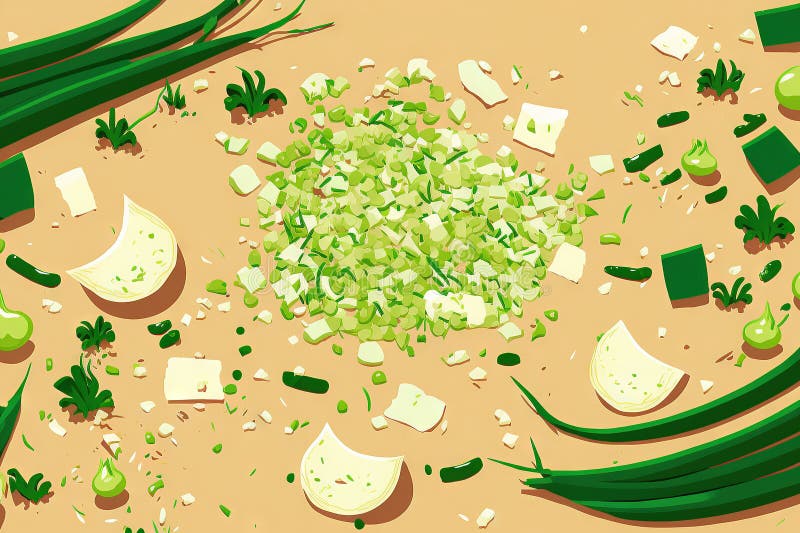 Background of Dried Green Onion or Scallion with Chopped Dry Spring ...