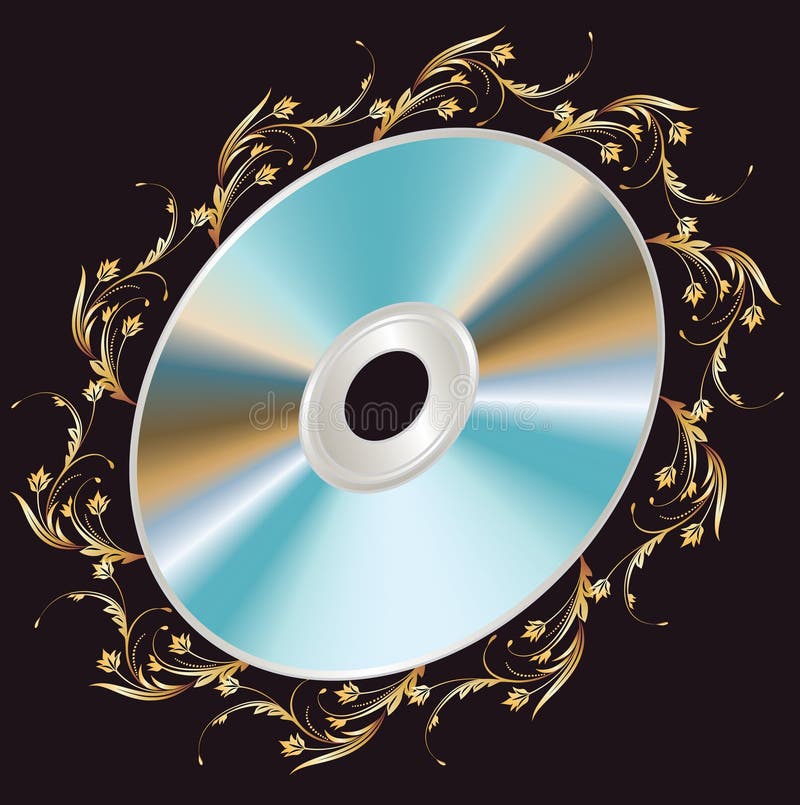 Background with DVD disk stock vector. Illustration of gold - 15256176
