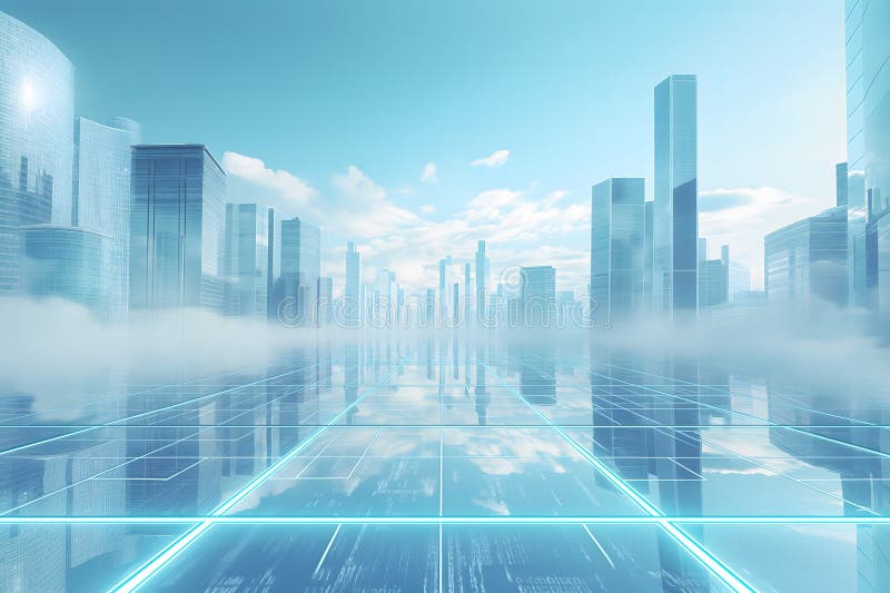 Background,dynamic Cityscape Featuring Futuristic Glass Structures and ...