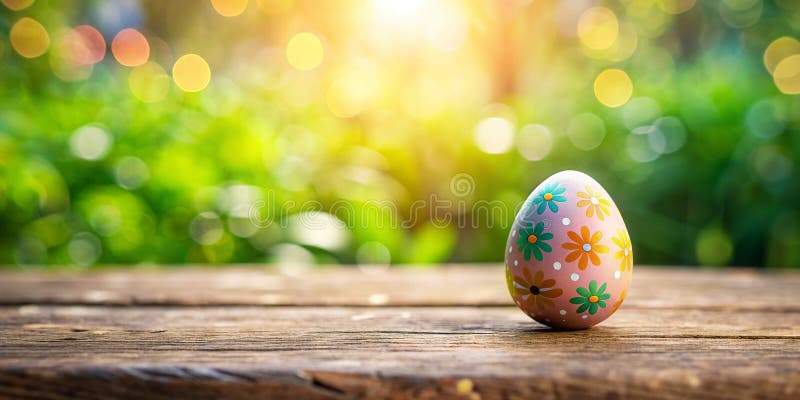 Background of Easter Egg on Rusty Wooden Table Blur Bokeh Nature ...