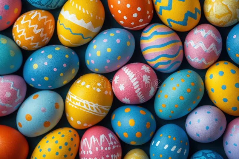A Background of Easter Eggs, Colorful and Festive, Design Theme. Stock ...