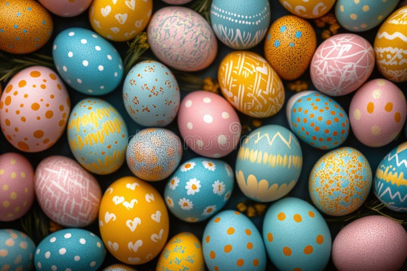 A Background of Easter Eggs, Colorful and Festive, Design Theme. Stock ...