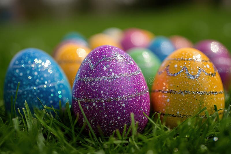 A Background of Easter Grass, Colorful and Festive, Design Theme Stock ...