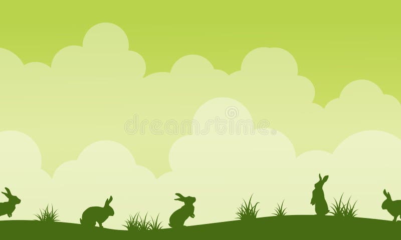 Background Easter Theme Landscape Silhouette Stock Vector ...