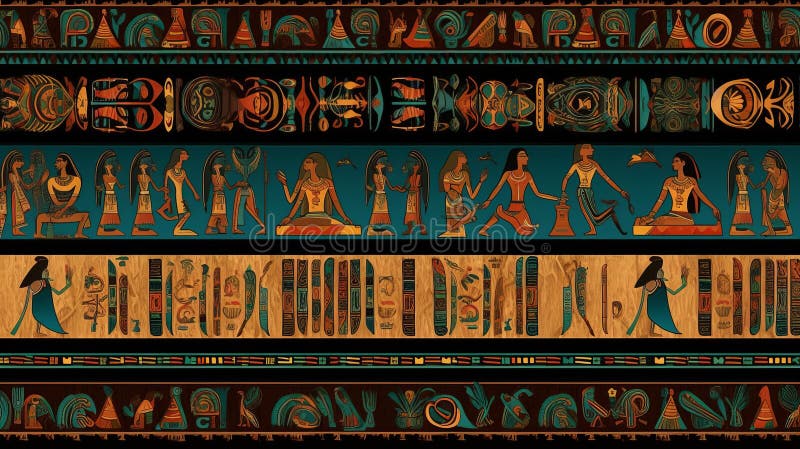 Background with Egyptian Patterns. Generative AI Stock Illustration ...