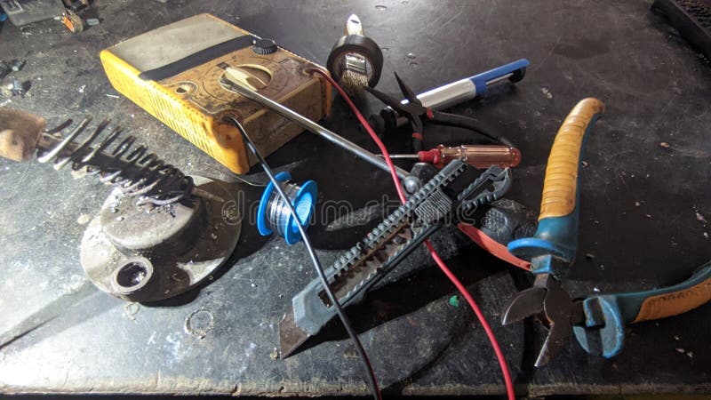 Background of Electronic Engineering Work Tools Stock Image - Image of ...