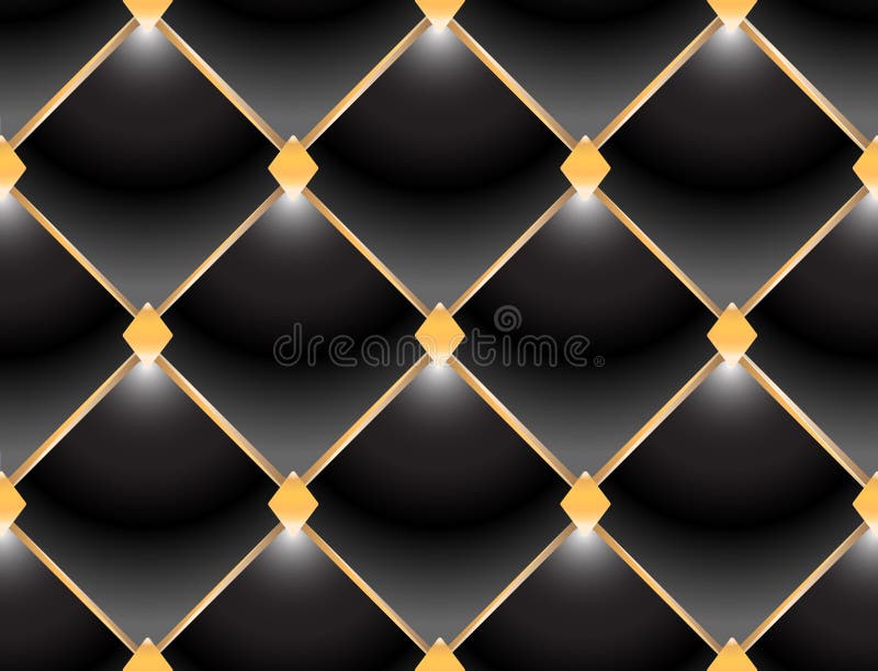 Background of Elegant Quilted Pattern Vip Black and Gold Stock Vector ...