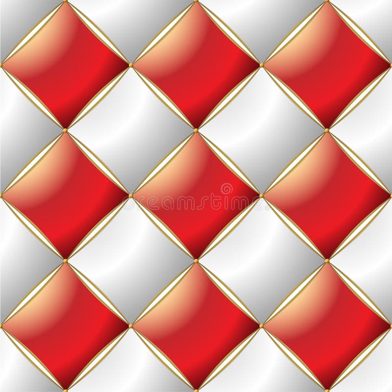 Background of Elegant Quilted Pattern Vip Red, White and Gold Line ...