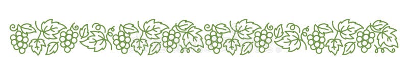 Grape Floral Ornament. Thick Line Pattern. Editable Outline Stroke ...