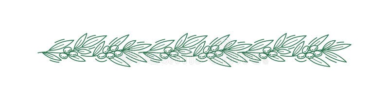 Olive Tree Branches Floral Ornament. Line Pattern Background. Editable ...