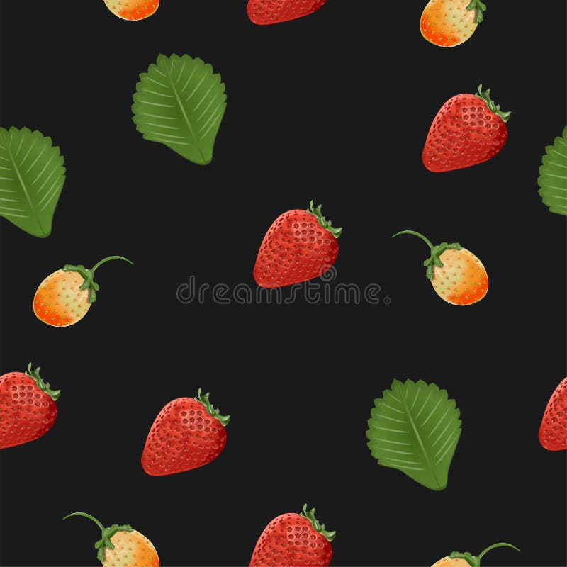Background Element. Template. Strawberry and Green Leaf. Template ...