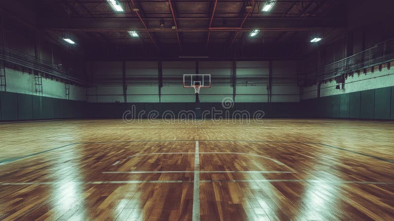 Background of Empty Basketball Court Stock Photo - Image of play, goal ...