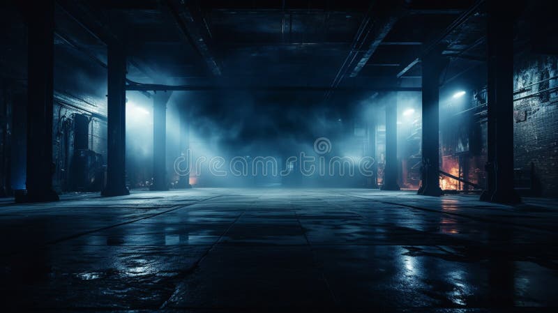 Background of an Empty Dark Street, Premises at Night, Concrete ...